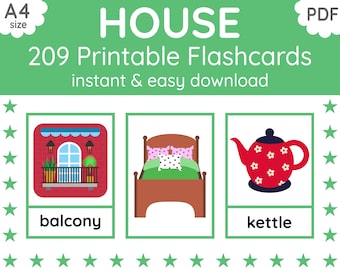 Rooms of the House Flashcards - Etsy