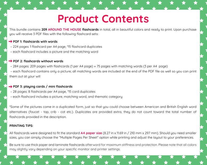 Around the House Flashcards | 209 Printable Household Items (digital ...