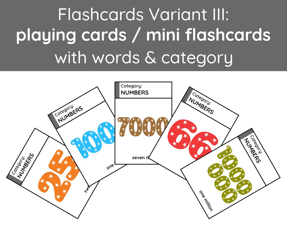 120 NUMBERS Flashcards (1-100+ More) | Printable Flashcards ...