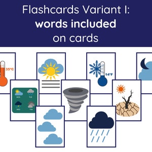 56 WEATHER Flashcards | Temperature Flashcards (*F and *C) | Printable ...