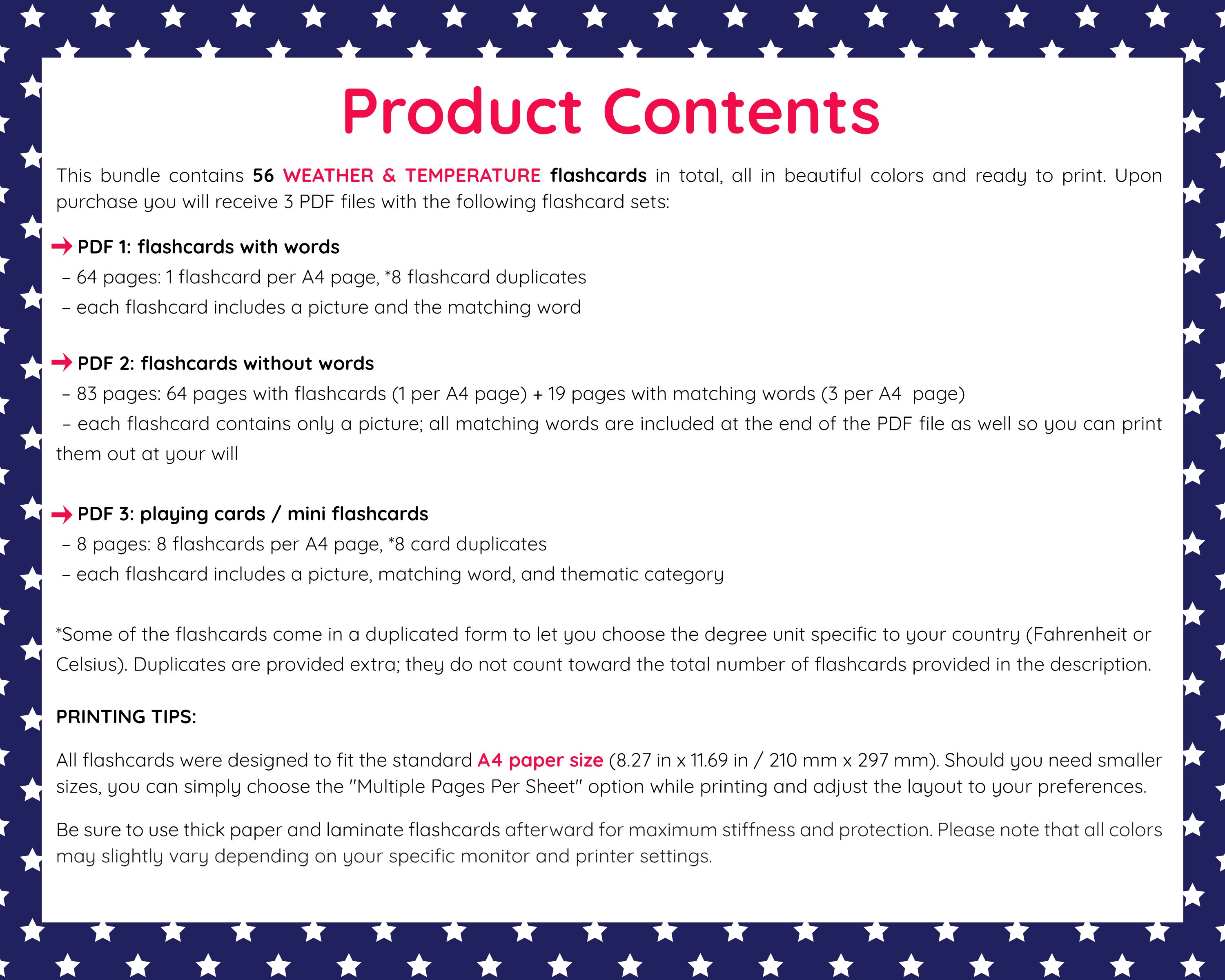 56 Weather Flashcards | Temperature, Natural Disasters (digital PDF ...