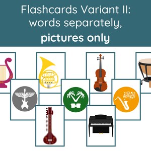 80 MUSIC Flashcards | Printable Flashcards | Musical Instruments ...