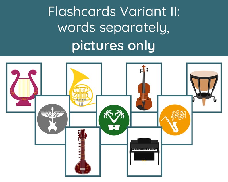 80 MUSIC Flashcards | Printable Flashcards | Musical Instruments ...