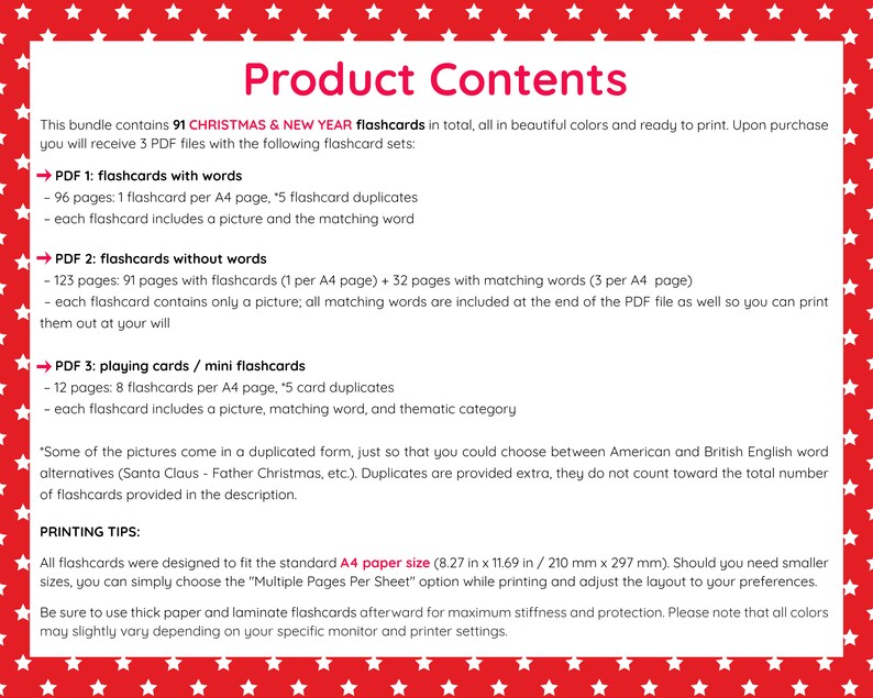 Christmas & New Year Flashcards | English Teaching (digital PDF ...