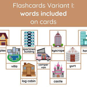 36 HOUSE TYPES Flashcards | Printable Flashcards | Flashcards for Kids ...