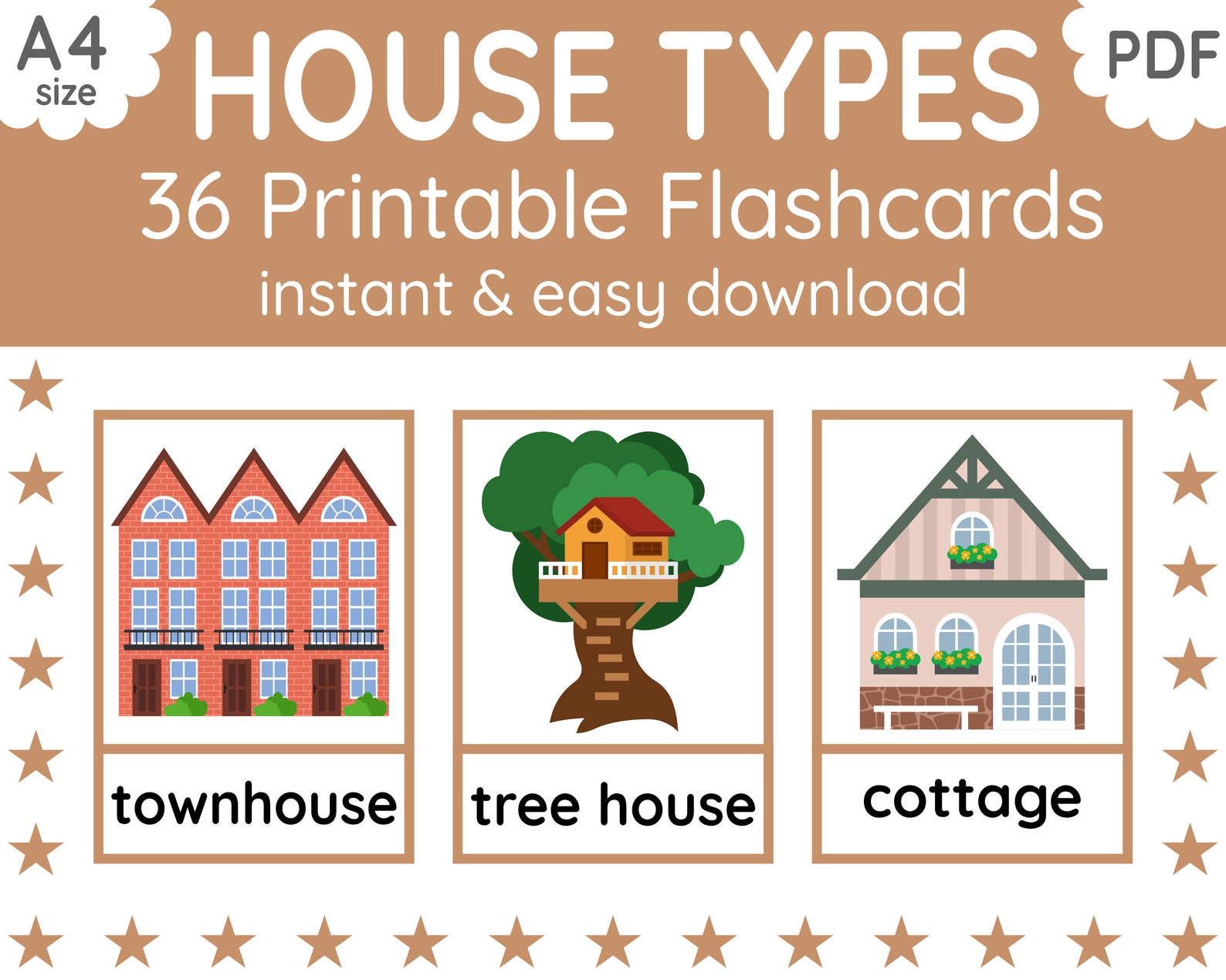 36 HOUSE TYPES Flashcards | Printable Flashcards | Flashcards for Kids ...