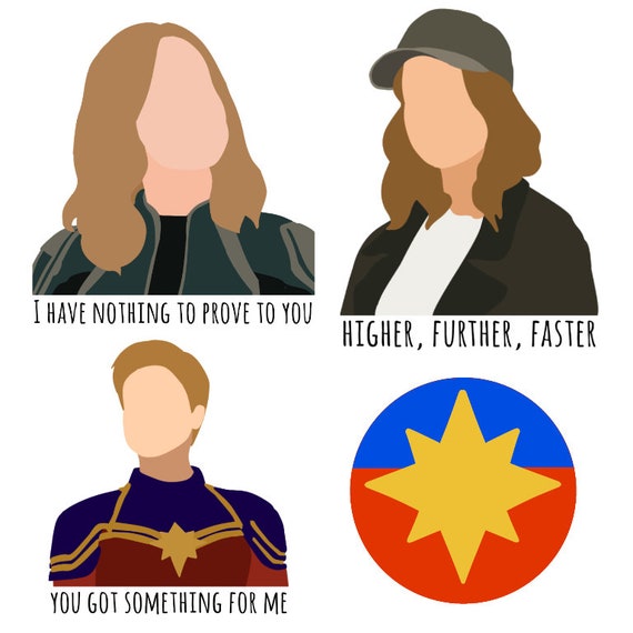 Captain Marvel Sticker Pack - Etsy