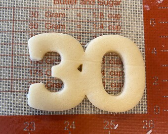 Script 30 Thirty Thirtieth Cookie Cutter and Fondant Cutter and Clay ...