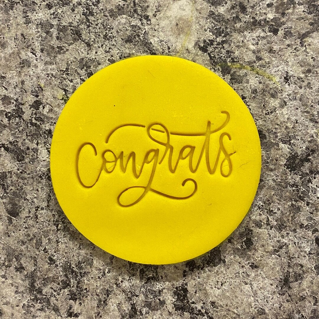 Congrats Stamp and Outline Cutter - Etsy