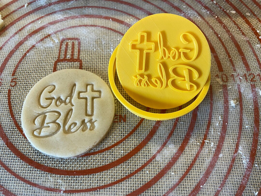 God Bless Stamp and Outline Cutter - Etsy