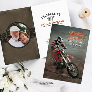 Printed Funeral Order of Service - Motorbike & Motorcycle Theme ...