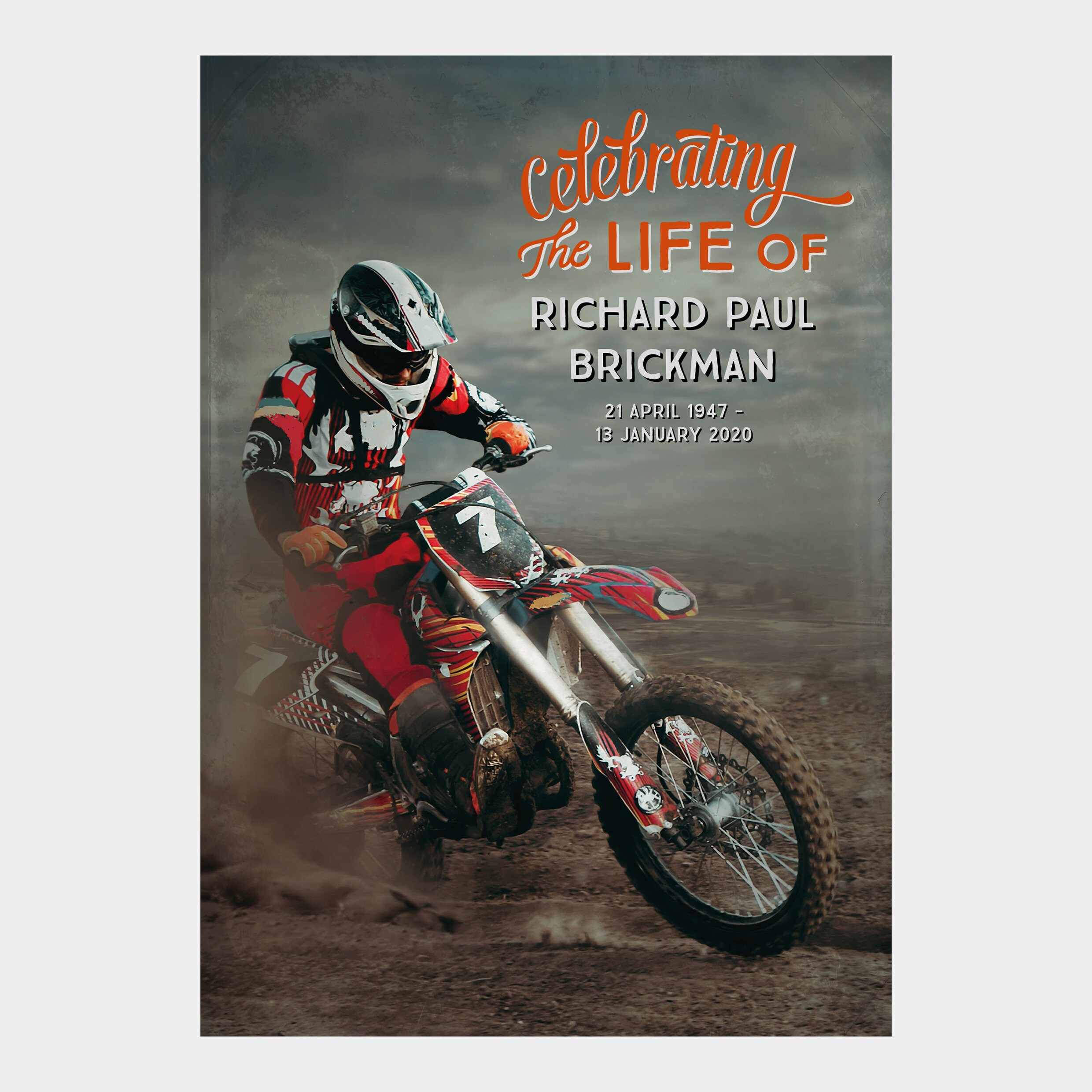 Printed Funeral Order of Service - Motorbike & Motorcycle Theme ...