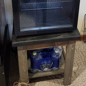 Farmhouse Mini Fridge Stand With Shelf - Etsy