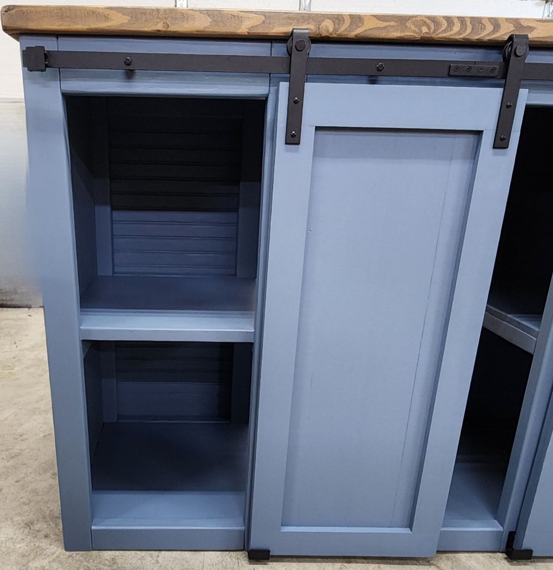 Mini Fridge Cabinet Farmhouse Style 2 Door Slider / Beverage Bar ...