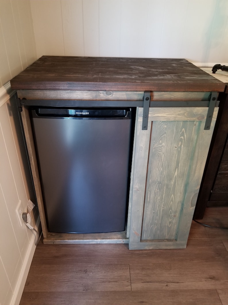 Mini Fridge Farmhouse Cabinet (medium) / Beverage Bar / Coffee Station ...