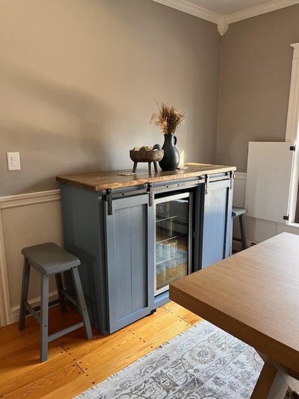 Mini Fridge Cabinet Farmhouse Style 2 Door Slider / Beverage Bar ...