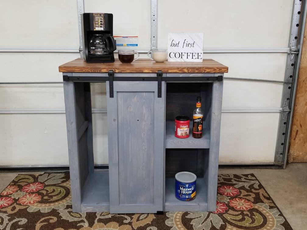Mini Fridge Farmhouse Cabinet medium Beverage Bar Coffee Station Coffee Bar FREE SHIPPING Please See Description Below Etsy