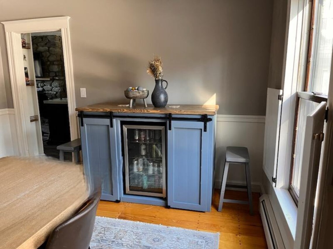Mini Fridge Cabinet Farmhouse Style 2 Door Slider / Beverage Bar ...