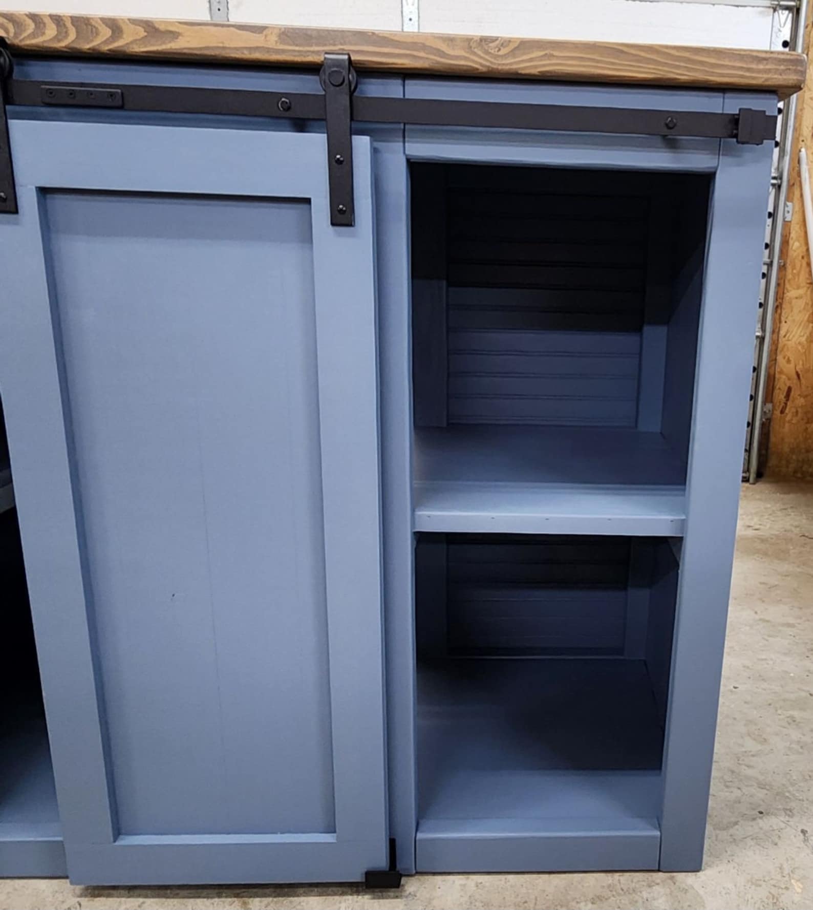 Mini Fridge Cabinet Farmhouse Style 2 Door Slider / Beverage Bar ...