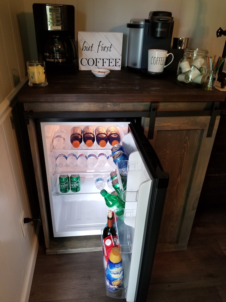 Mini Fridge Farmhouse Cabinet (medium) / Beverage Bar / Coffee Station ...