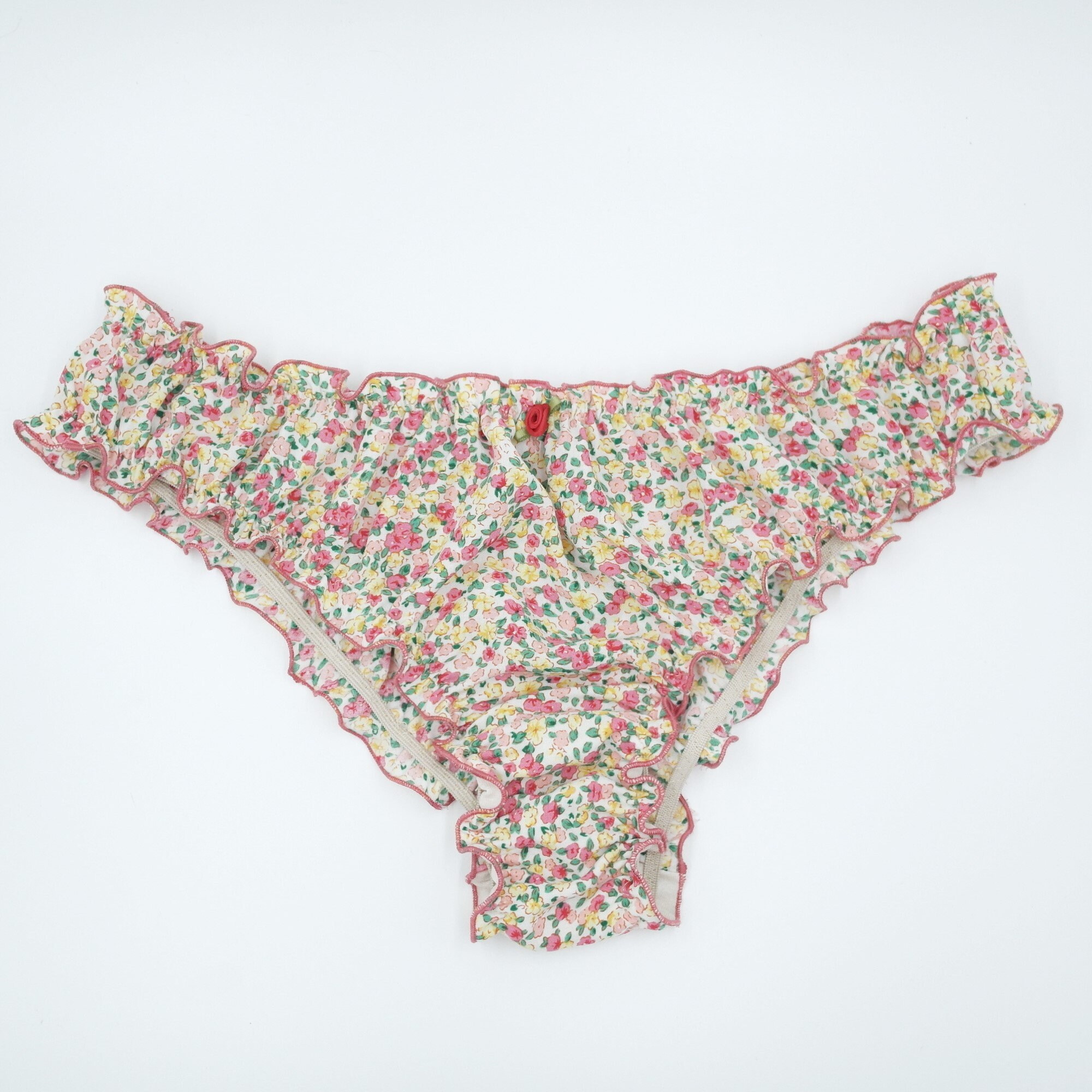Ruffle Edge Panties Cute Floral Culotte Ruffle Underwear Rose Underwear ...