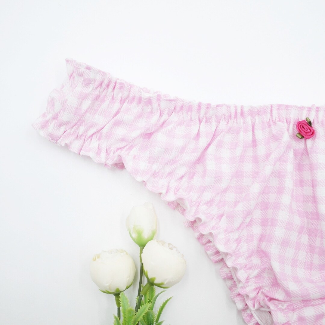 Pink Brazilian Panty Checked Frilly Bloomer Rekuska Lingerie - Etsy