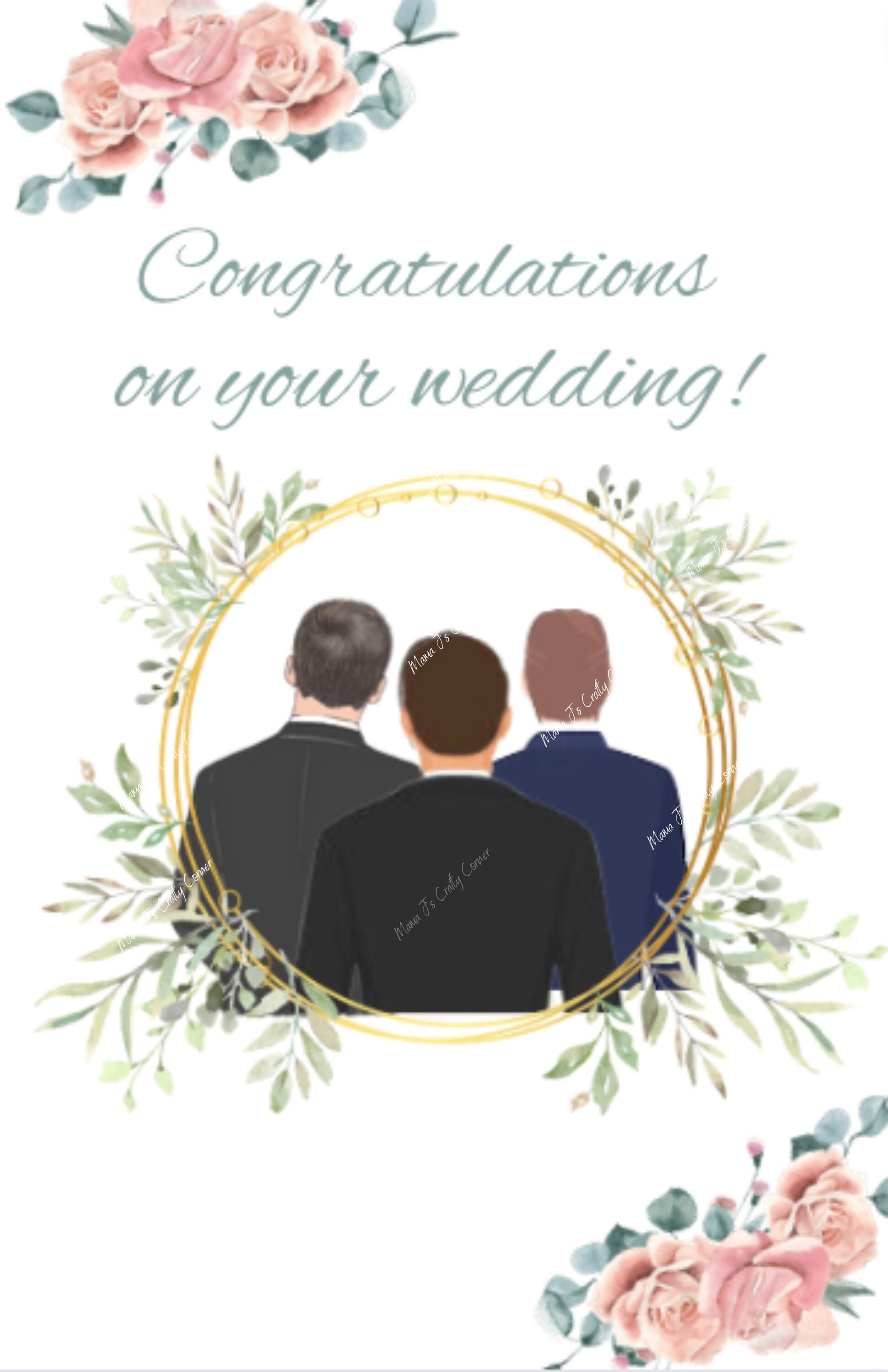 Congratulations on Your Wedding Greeting Card for Throuples, Triads ...