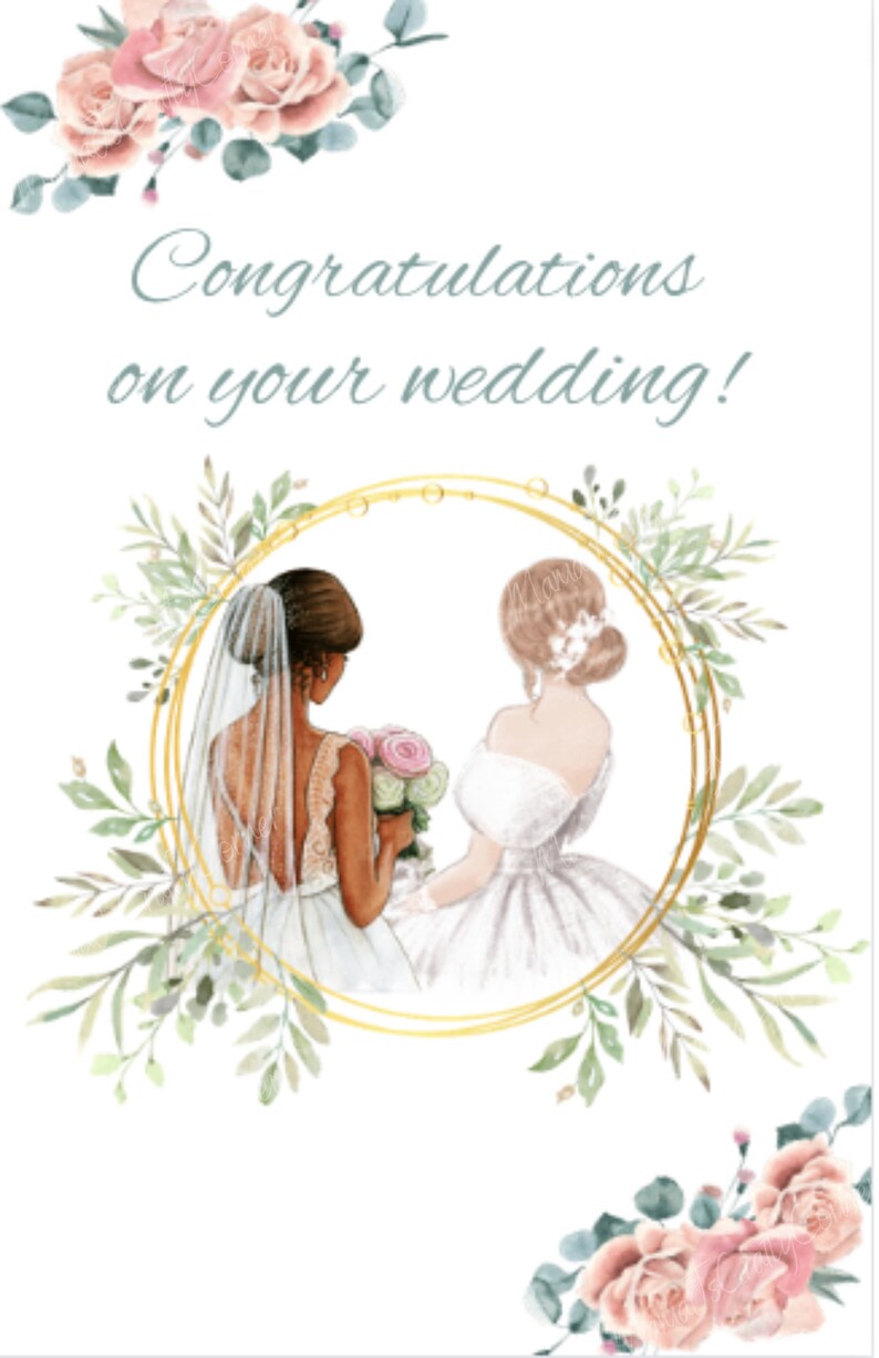 Congratulations On Your Wedding Greeting Card For Same Sex Couples Etsy 3583
