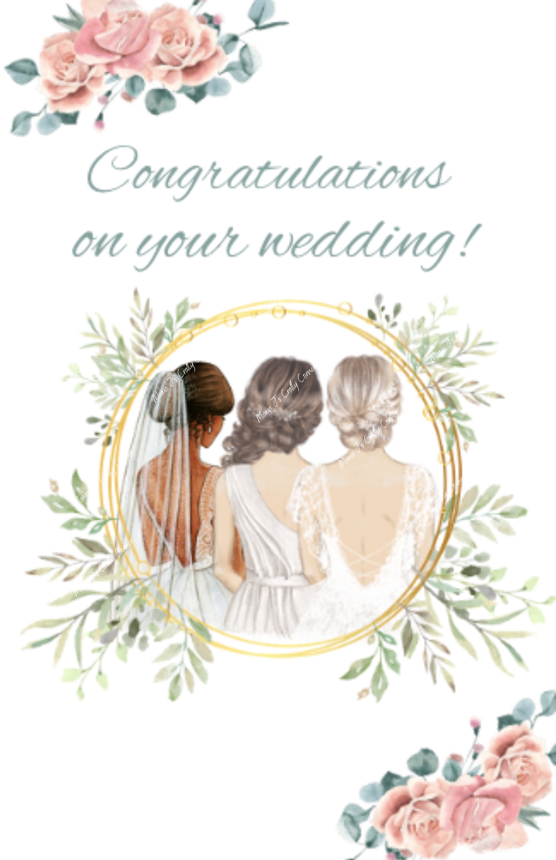 Congratulations on Your Wedding Greeting Card for Throuples, Triads ...
