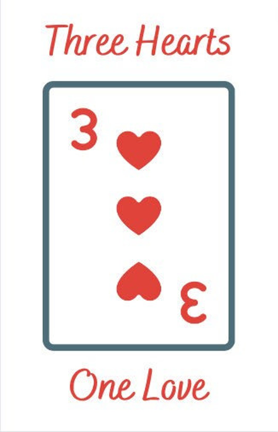 Three Hearts, One Love 3 of Hearts Greeting Card triad, Throuple ...