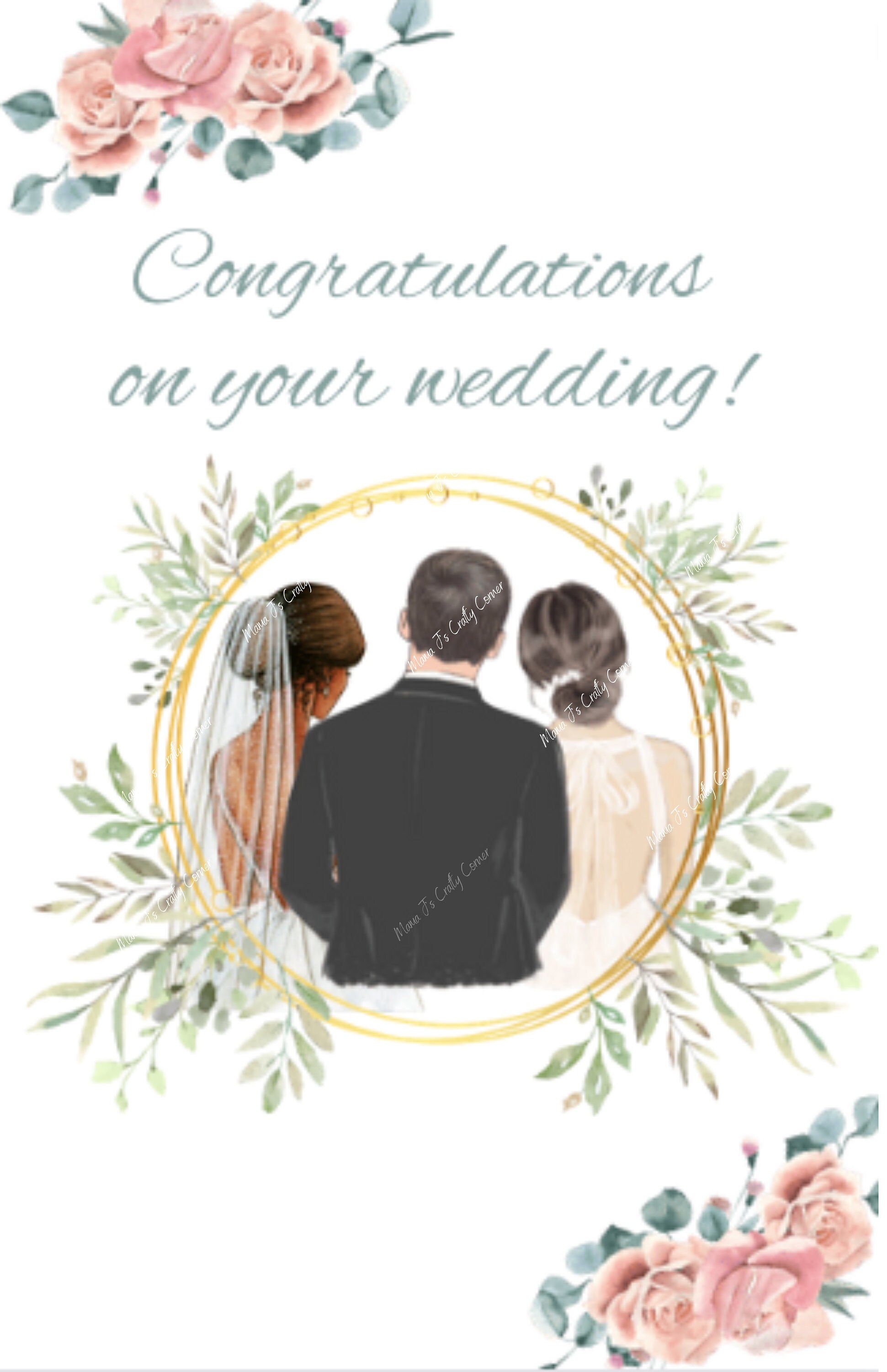 Congratulations on Your Wedding Greeting Card for Throuples, Triads ...
