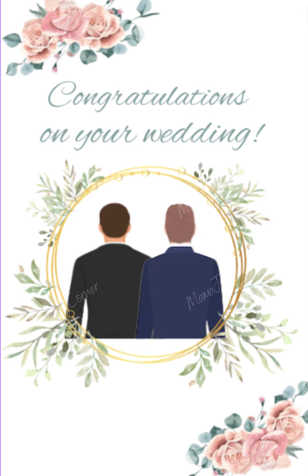 Congratulations on Your Wedding Greeting Card for Same-sex Couples - Etsy
