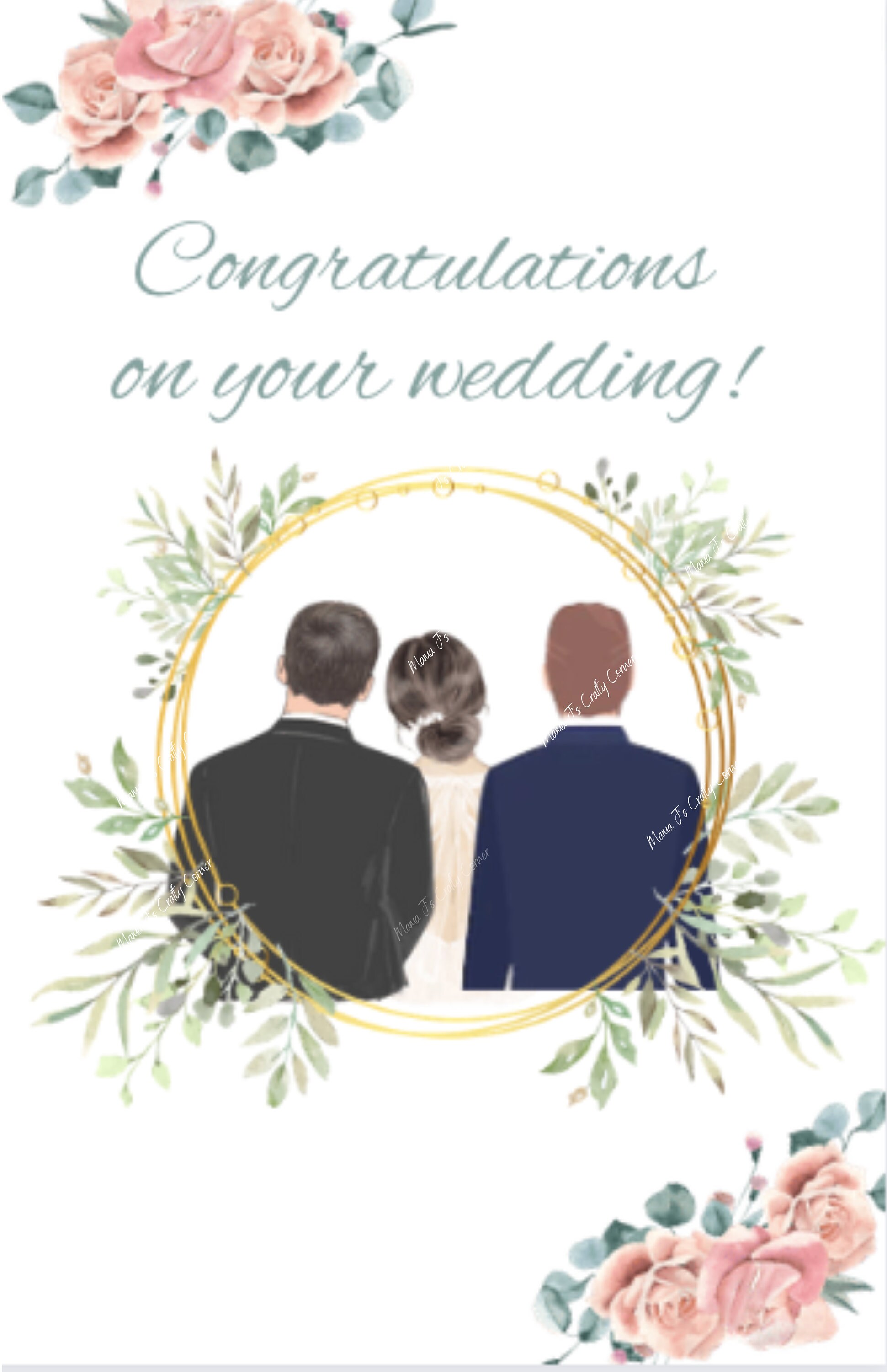Congratulations on Your Wedding Greeting Card for Throuples, Triads ...