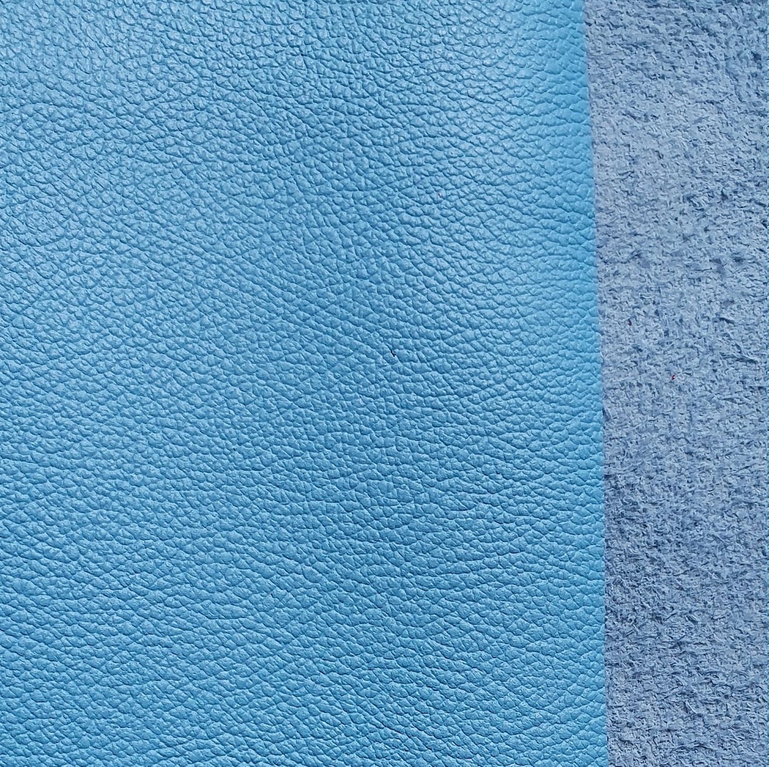 SKY BLUE Biker Leather Squre 40cm X 30cm / 12x15.5in Genuine Cow ...