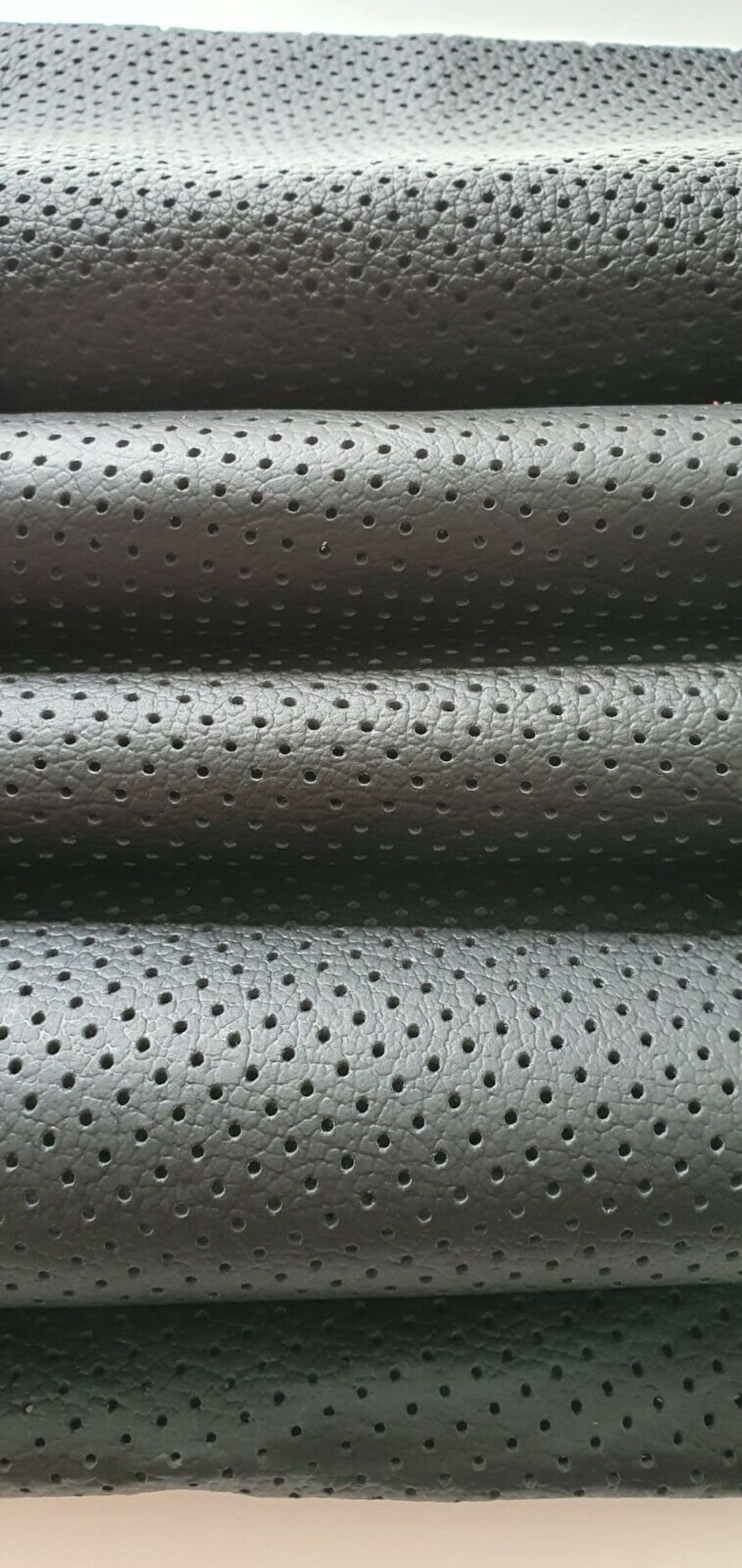 20cm X 15cm Italian MOTO Black Perforated Leather Repair Patch for Car ...