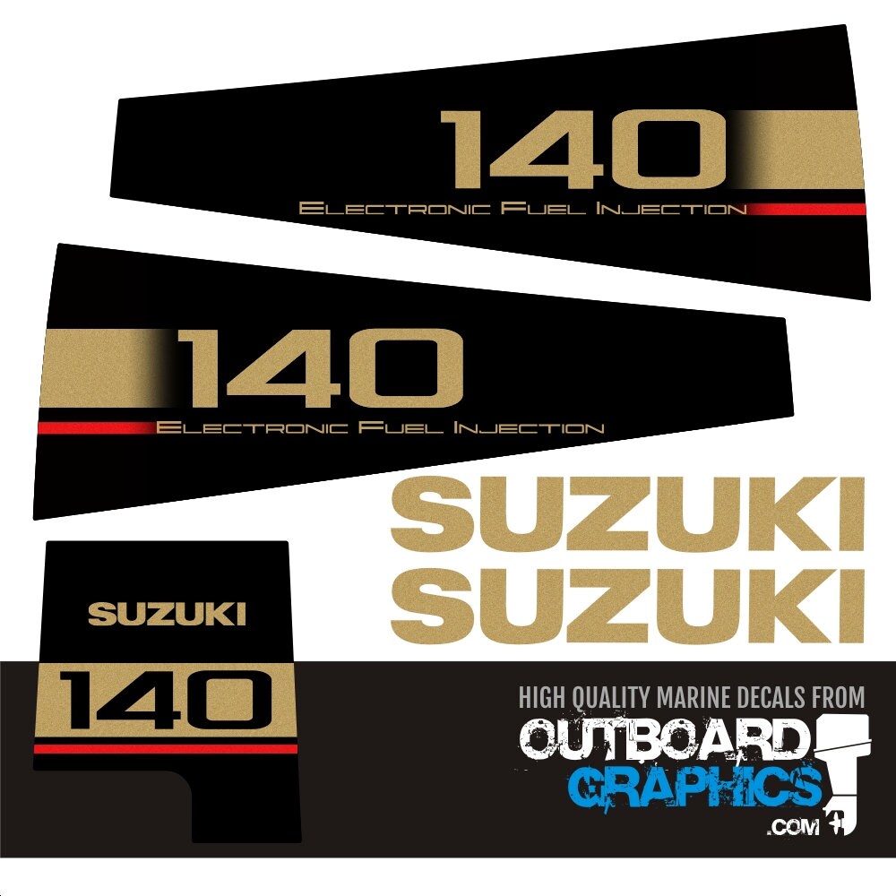 Suzuki DT140EFI Two Stroke Outboard Engine Decals/sticker Kit Black ...