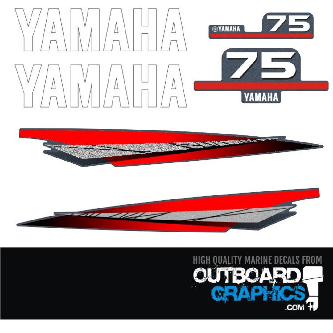 Yamaha 75HP Outboard Engine Decal Kit - Etsy