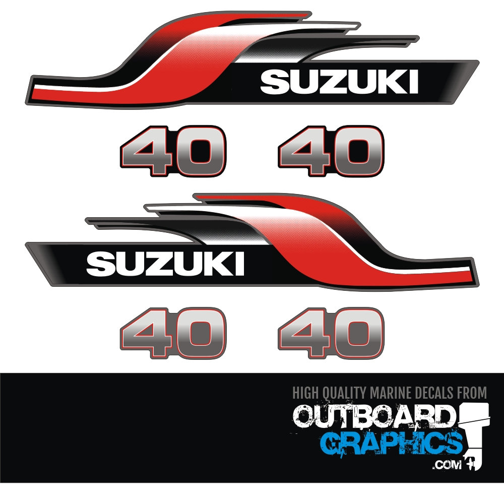 Suzuki 40hp Two Stroke Outboard Engine Decals/sticker Kit - Etsy