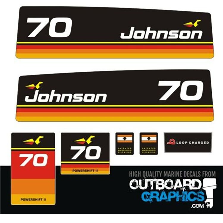 Johnson 70hp Outboard Engine Decals/sticker Kit - Etsy