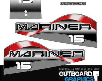 Mariner 5HP 80's Two Stroke Outboard Engine Decals Sticker Set ...