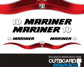 Mariner 5HP 80's Two Stroke Outboard Engine Decals Sticker Set ...