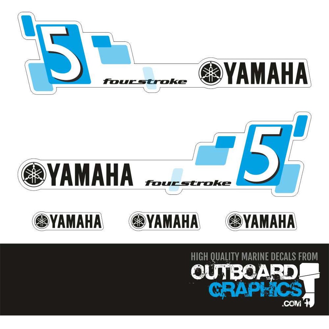 Yamaha 5hp 4 Stroke (2011) Outboard Decals/sticker Kit - All US Orders ...