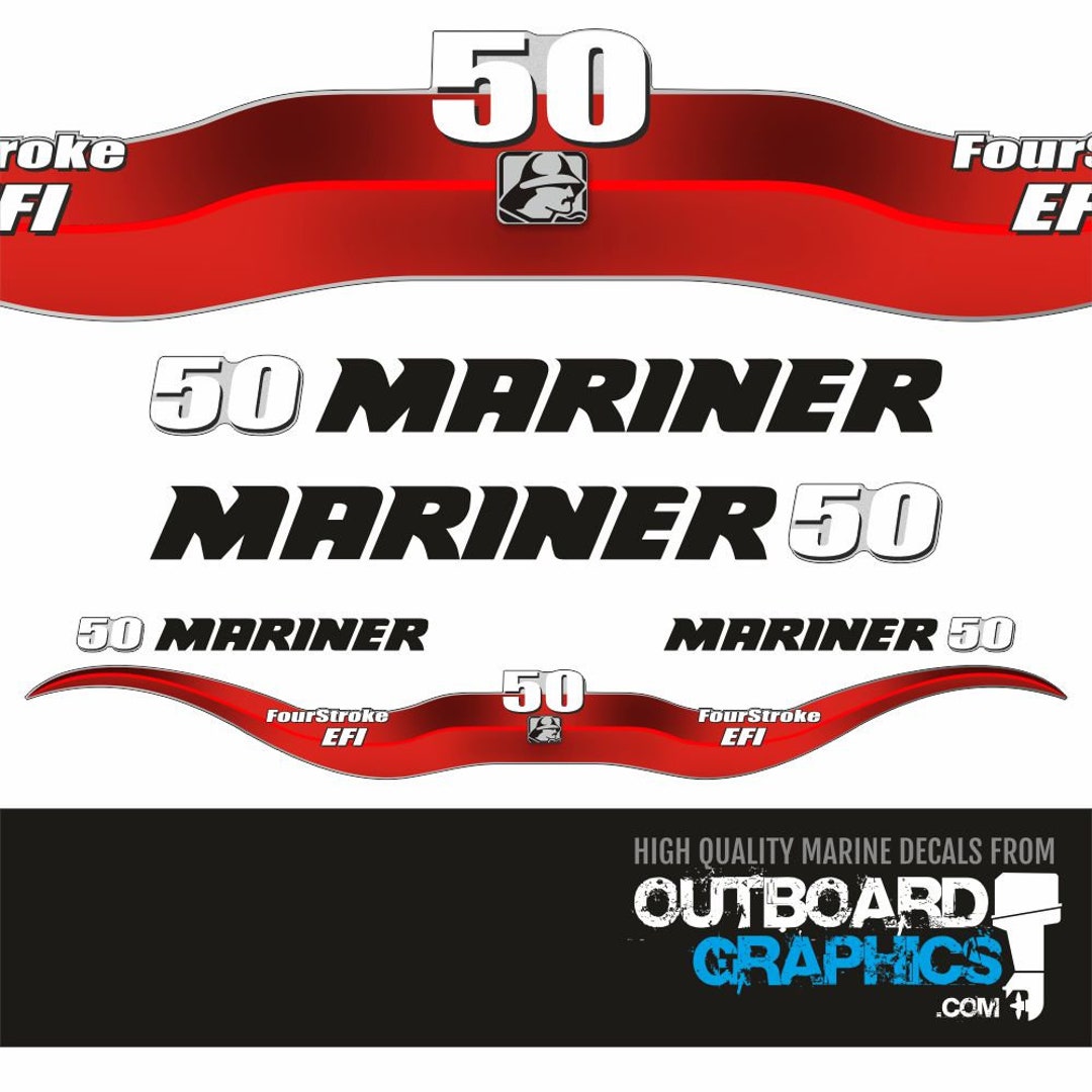 Mariner 50hp 4 Stroke EFI Outboard Decals/sticker Kit - Etsy