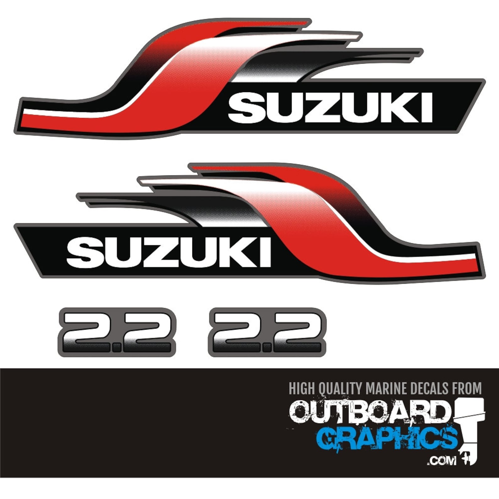 Suzuki 2.2hp Two Stroke Outboard Engine Decals/sticker Kit - Etsy