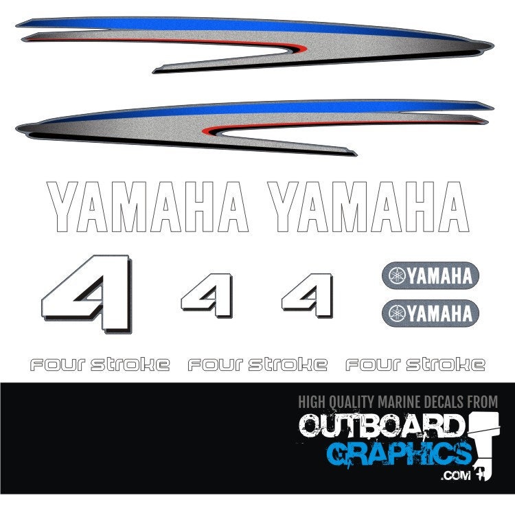 Yamaha 4hp Four Stroke Outboard Engine Decals/sticker Kit - Etsy