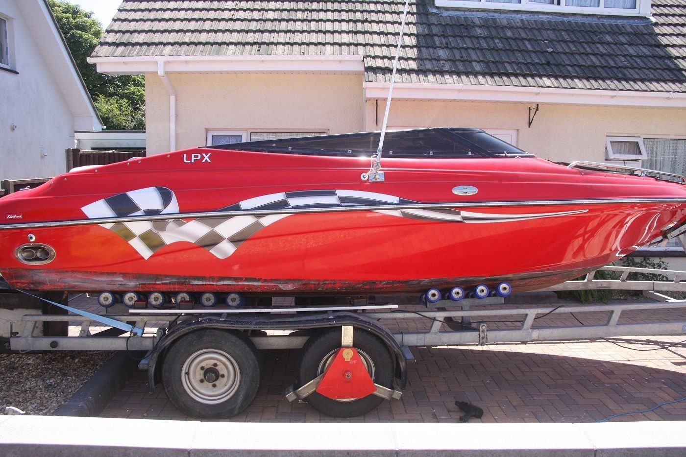 Pair of Crownline LPX 3D Chequered Flag Decals, Suitable for 18ft ...