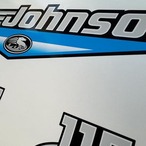 Johnson 115hp Two Stroke Outboard Engine Decals/sticker Kit (blue ...