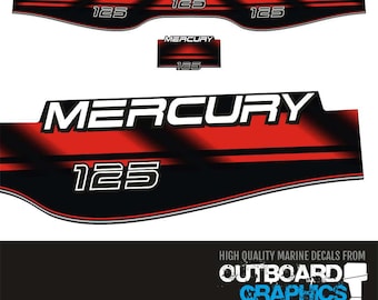 Mercury 25 HP Two Stroke 1996-1998 JET Outboard Engine Decals Sticker ...