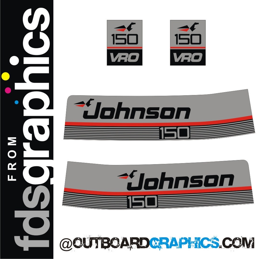 Johnson 150hp VRO Outboard Engine Decals/sticker Kit - Etsy