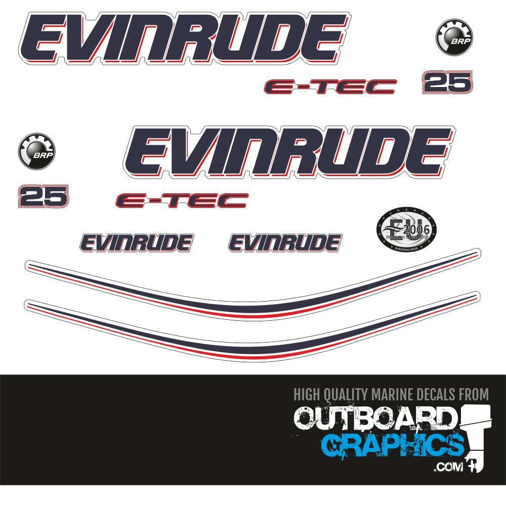 Evinrude 25hp Etec / E-tec Outboard Engine Decals/sticker Kit - WHITE Cowl + Free Squeegee - Etsy